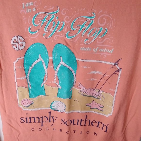 Simply Southern | Tops | Simply Southern Medium Flip Flop State Of Mind Tee | Poshmark